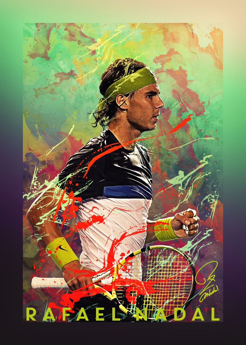 ' Nadal 2009AustralianOpen' Poster, picture, metal print, paint by KI ...