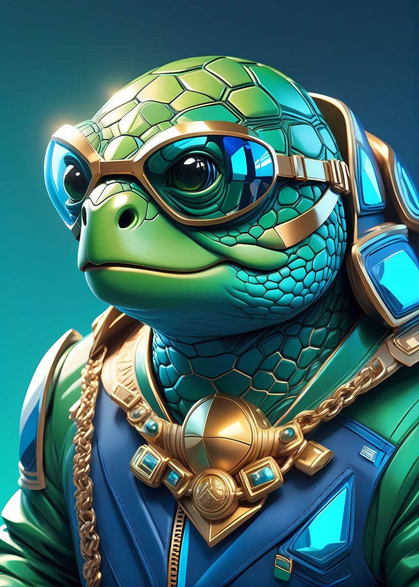 'Turtle' Poster, picture, metal print, paint by Gangster Art | Displate