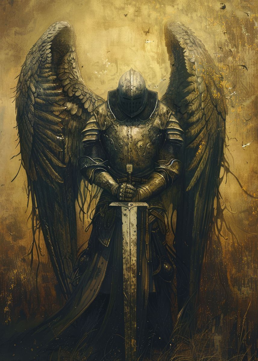 'Angelic Knight' Poster, picture, metal print, paint by Mezma and ...