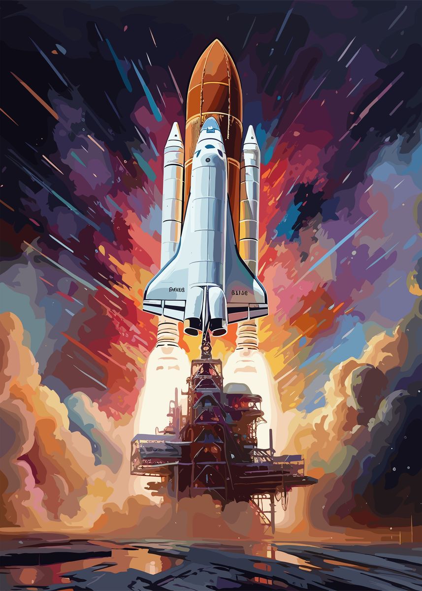 'Galaxy Mission' Poster, picture, metal print, paint by Erick Sato ...
