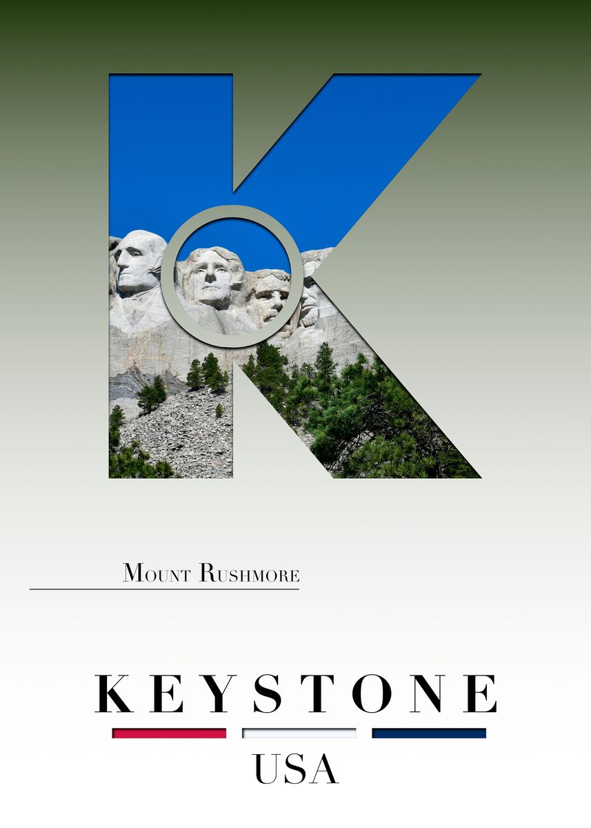 'USA Keystone Letter K' Poster, picture, metal print, paint by Omarific ...