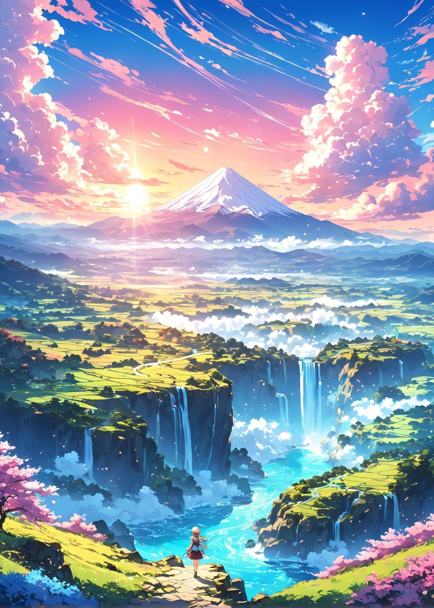 'elves land' Poster, picture, metal print, paint by aigoar | Displate