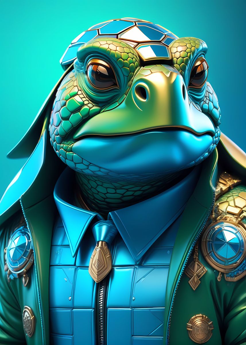 'Turtle in Fashion' Poster, picture, metal print, paint by Gangster Art ...