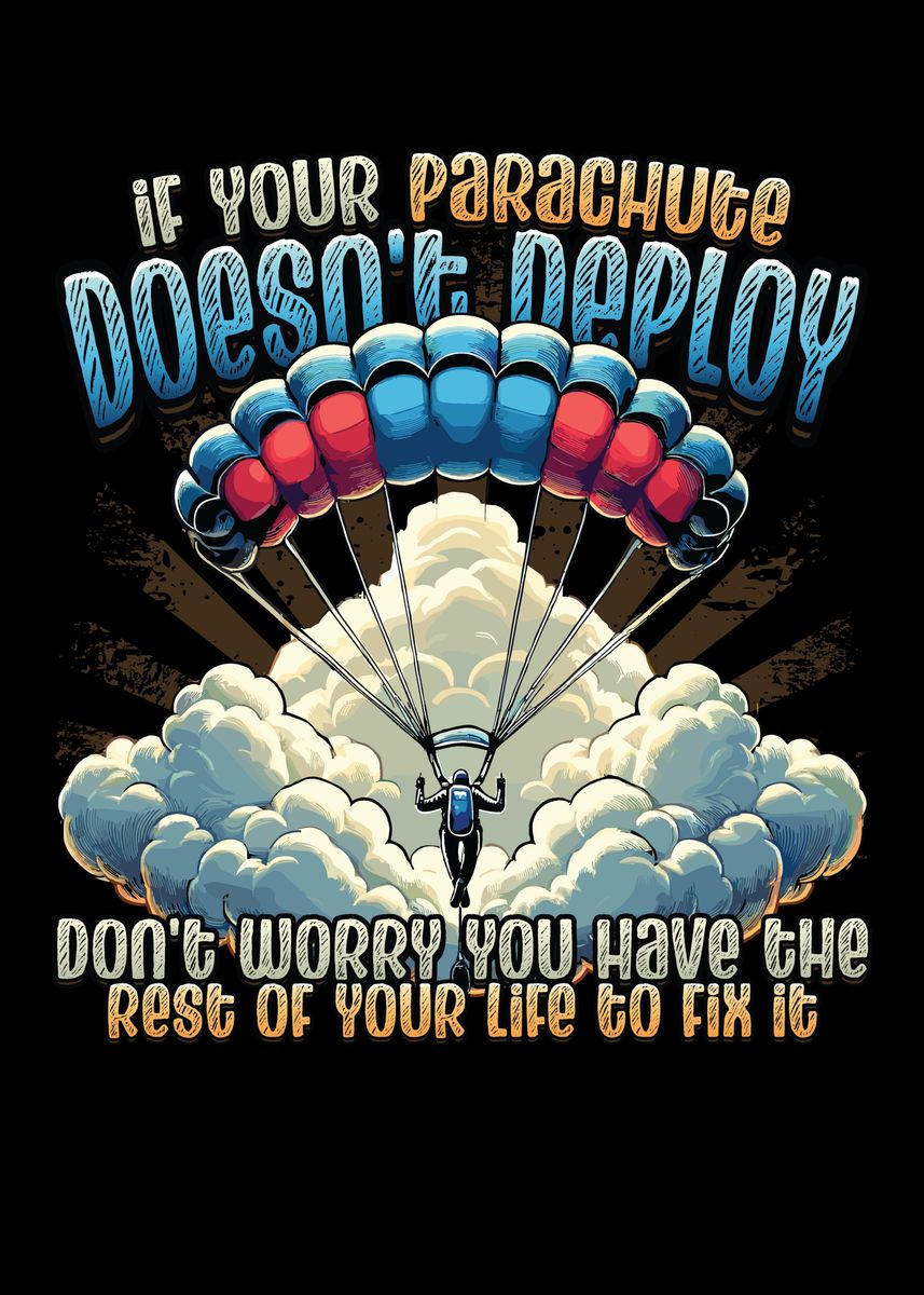 'Skydiving Parachute' Poster, picture, metal print, paint by Sascha ...