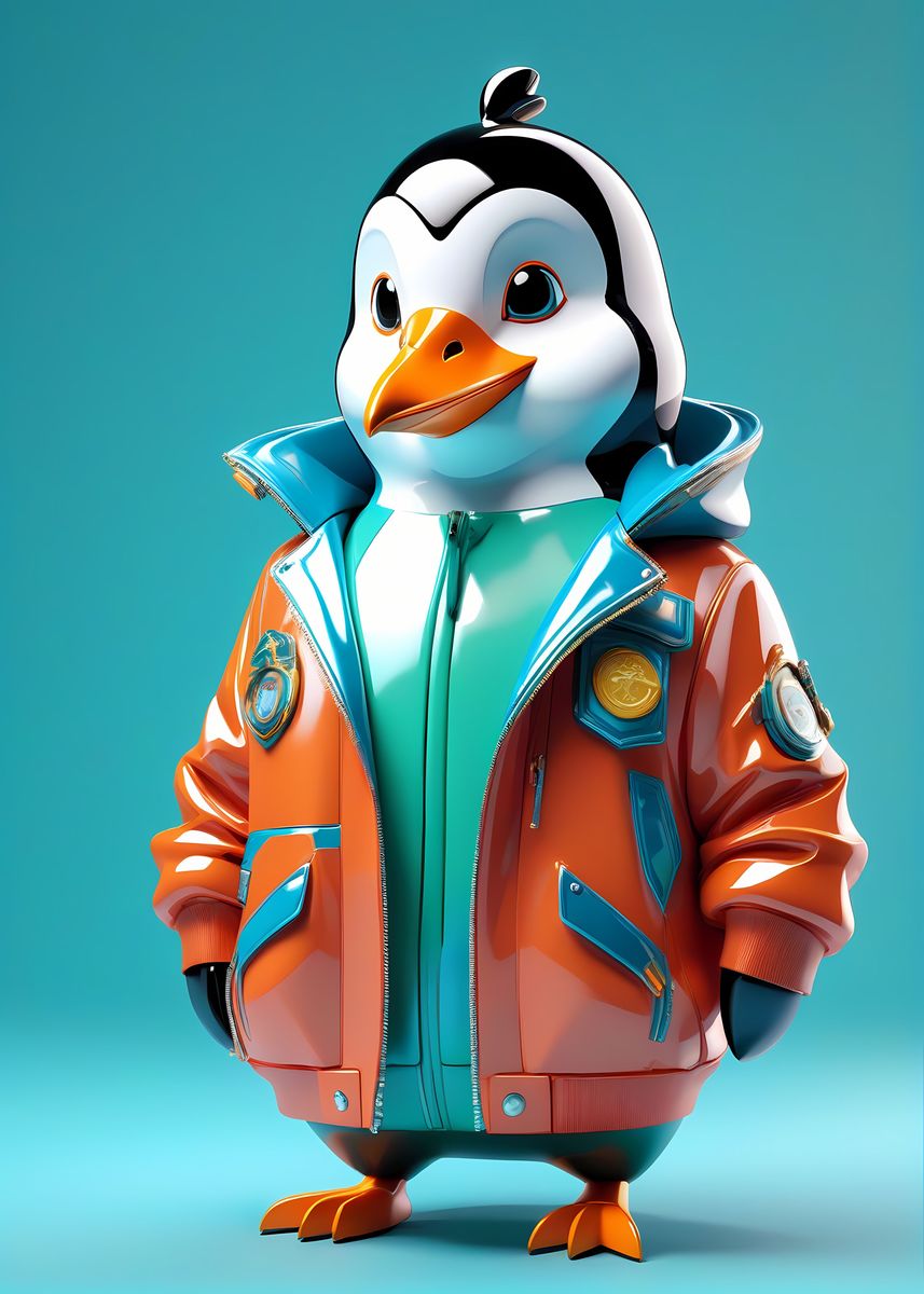 'Penguin in Fashion' Poster, picture, metal print, paint by Gangster ...