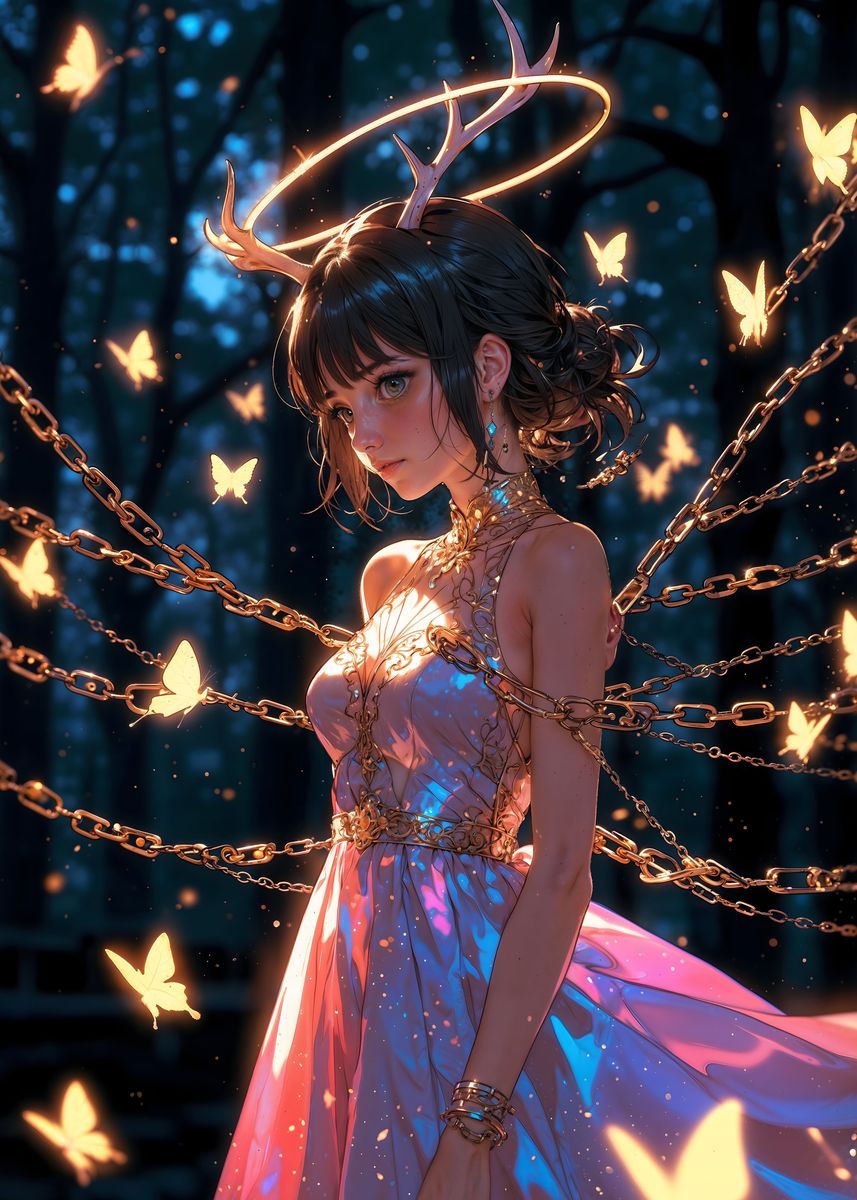 'Celestial Chains' Poster, picture, metal print, paint by sekarayu ...