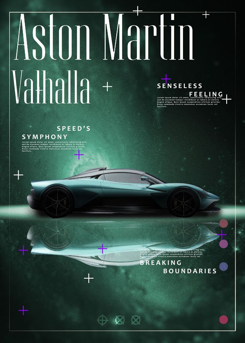 'Aston Martin Valhalla Car' Poster, picture, metal print, paint by ...
