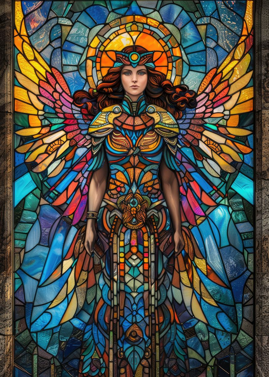 'Stained Glass Angel' Poster, picture, metal print, paint by Mezma and ...