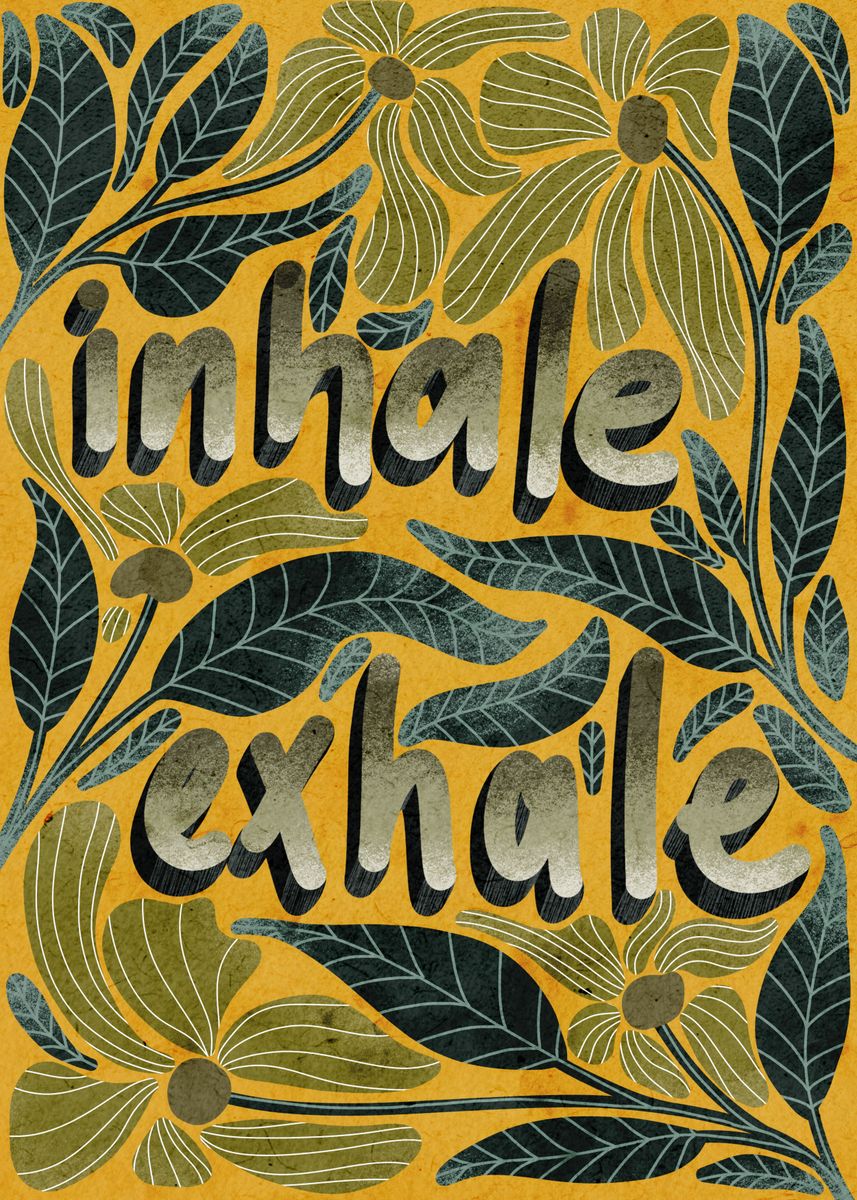 'Inhale Exhale' Poster, picture, metal print, paint by Nae | Displate