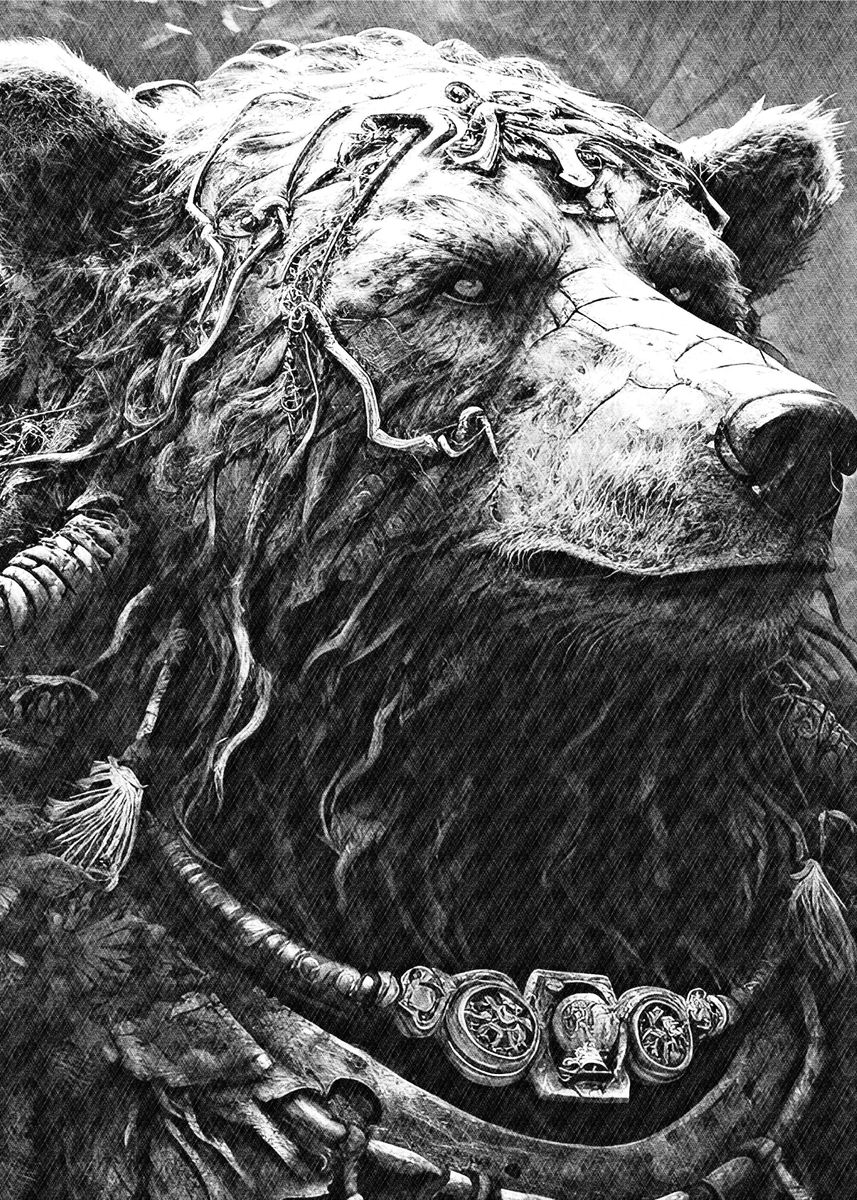 'Fighting bear' Poster, picture, metal print, paint by ipart id | Displate