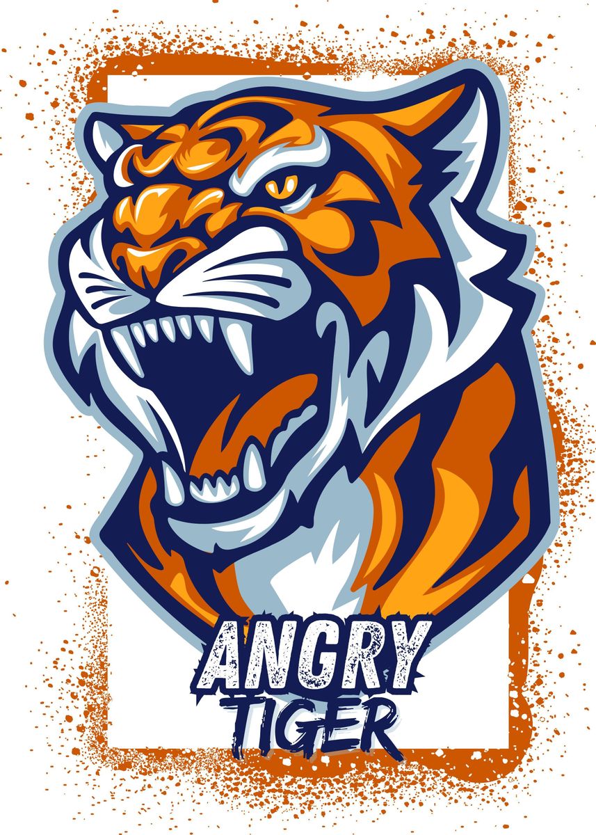 'Angry Tiger' Poster, picture, metal print, paint by Kuroneko Cadet ...