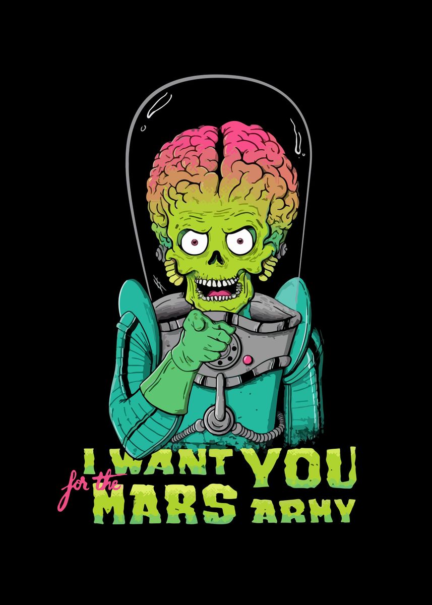 'mars attack space gaming' Poster, picture, metal print, paint by Ebiet ...