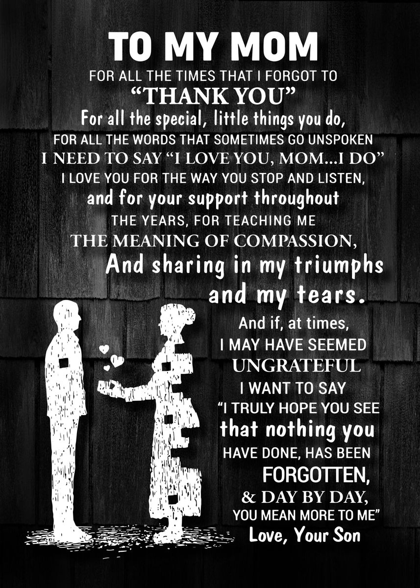 'To My Mom Gift For Mom ' Poster, picture, metal print, paint by Nice ...