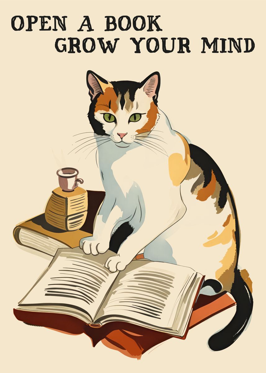 'Literary Cute Poster' Poster, picture, metal print, paint by ...