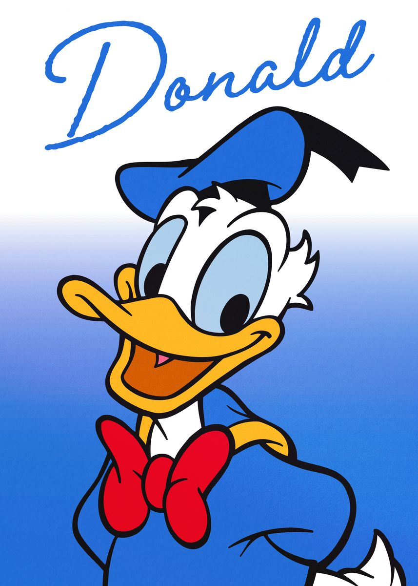 'Donald Duck Script' Poster, picture, metal print, paint by Mickey ...