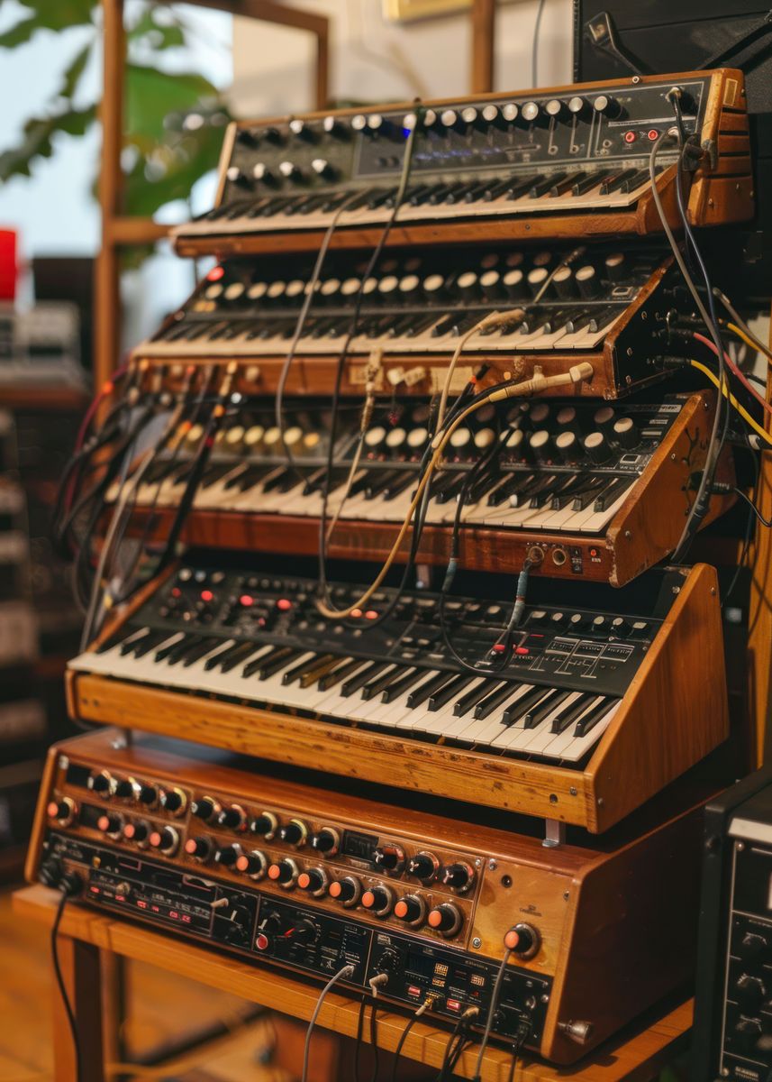 'Vintage Synthesizer' Poster, picture, metal print, paint by ...