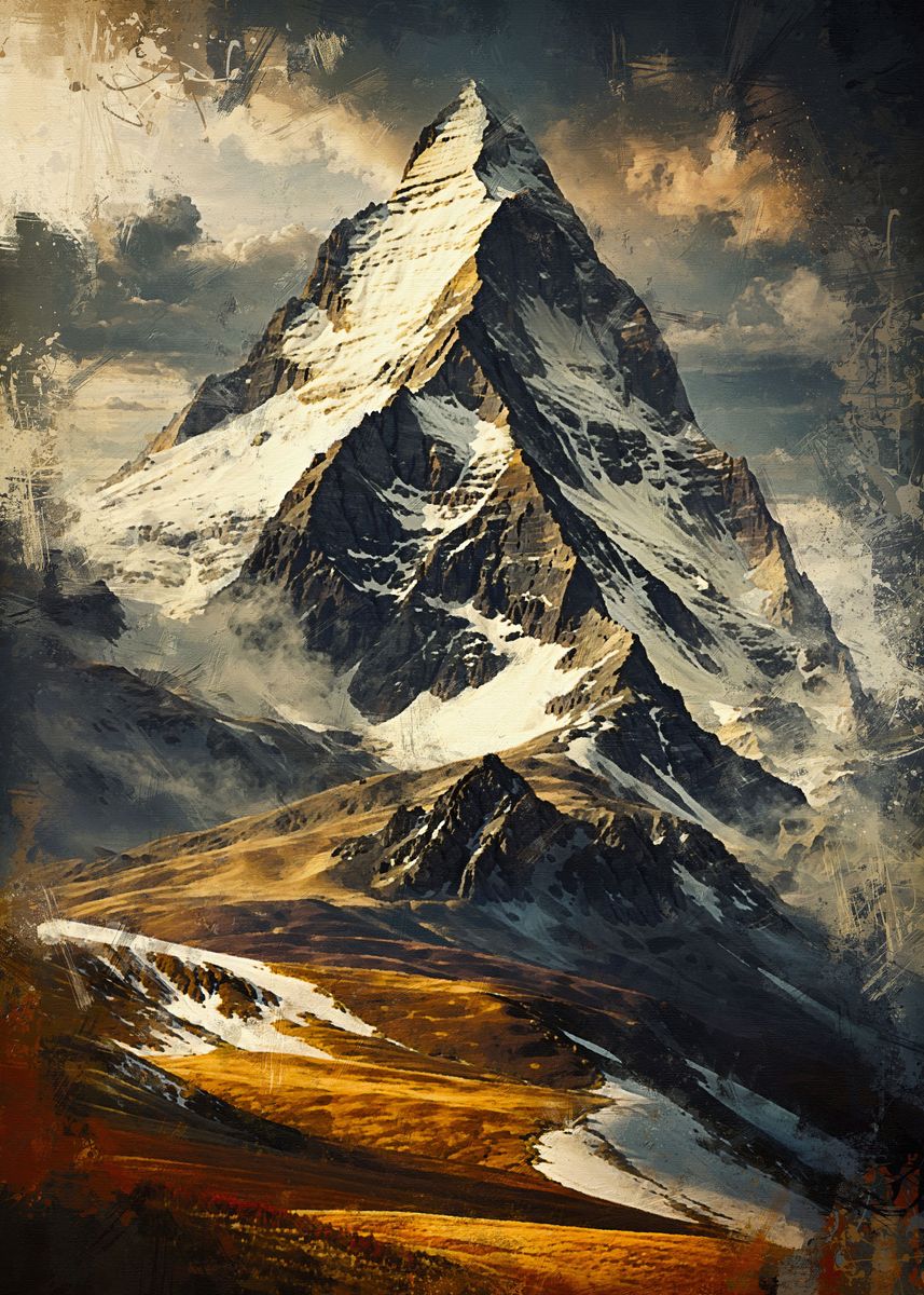 'Majestic Mountain' Poster, picture, metal print, paint by FlyingBlade ...