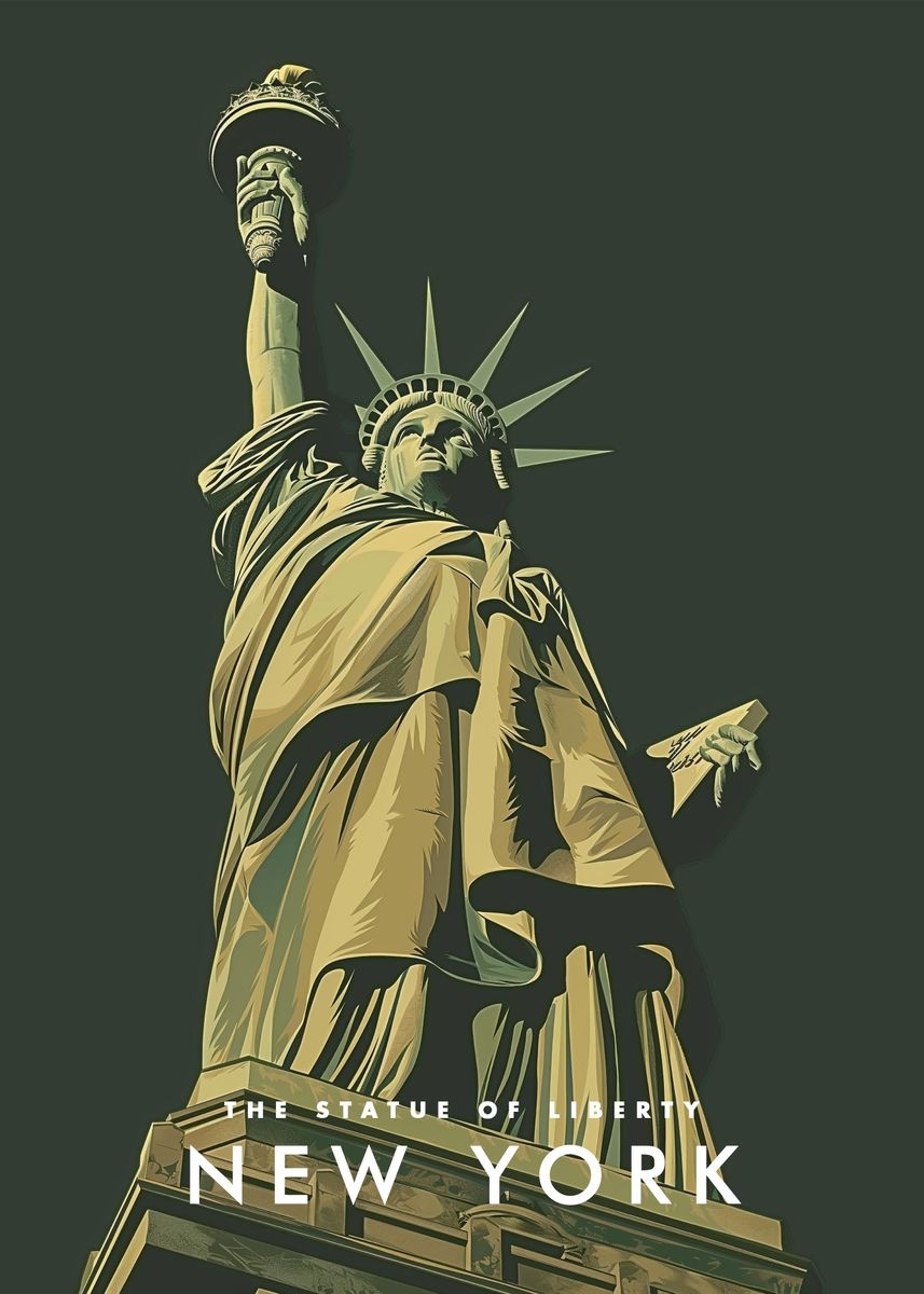 'New York Statue of Liberty' Poster, picture, metal print, paint by ...