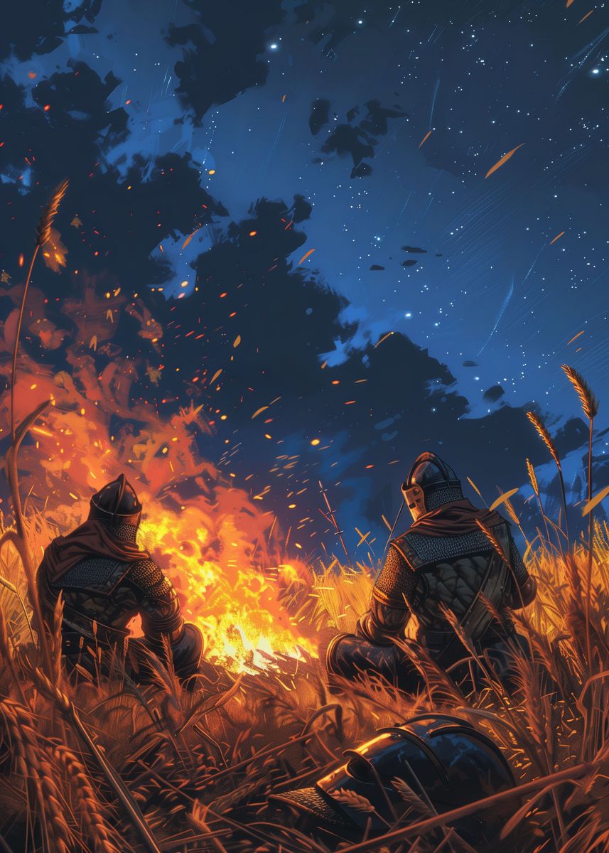 'two knight warrior' Poster, picture, metal print, paint by OMEGA FAUNA ...