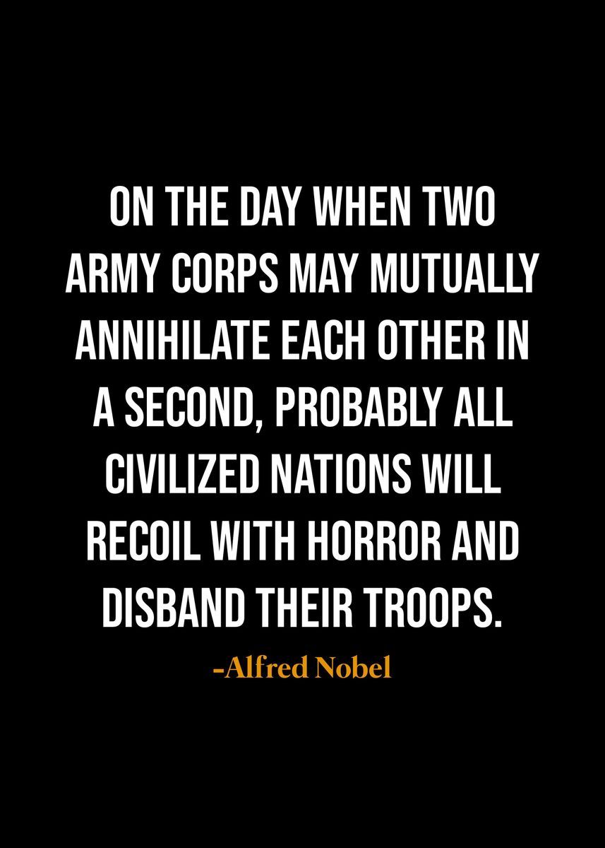'Alfred Nobel quotes ' Poster, picture, metal print, paint by Quotes ...