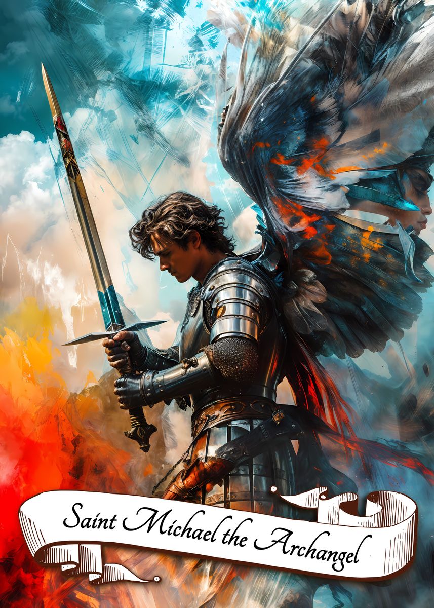 'Saint Michael Archangel' Poster, picture, metal print, paint by ...
