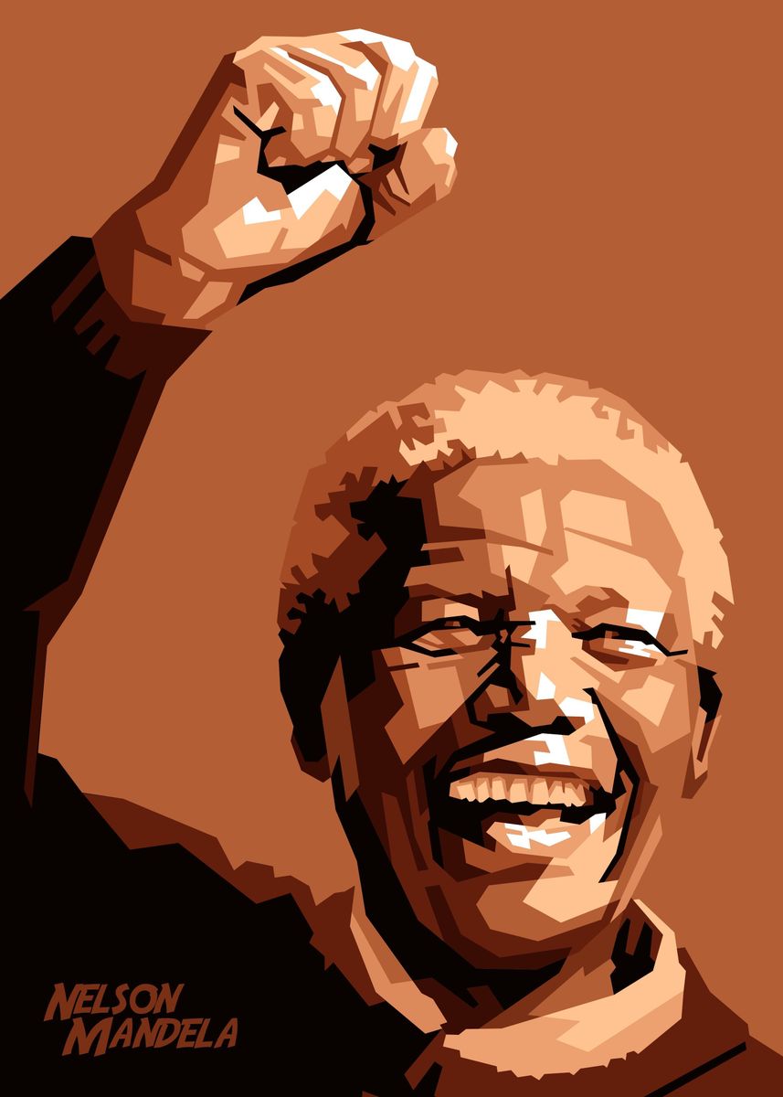 'Nelson Mandela' Poster, picture, metal print, paint by Ahmad Hanafi | Displate
