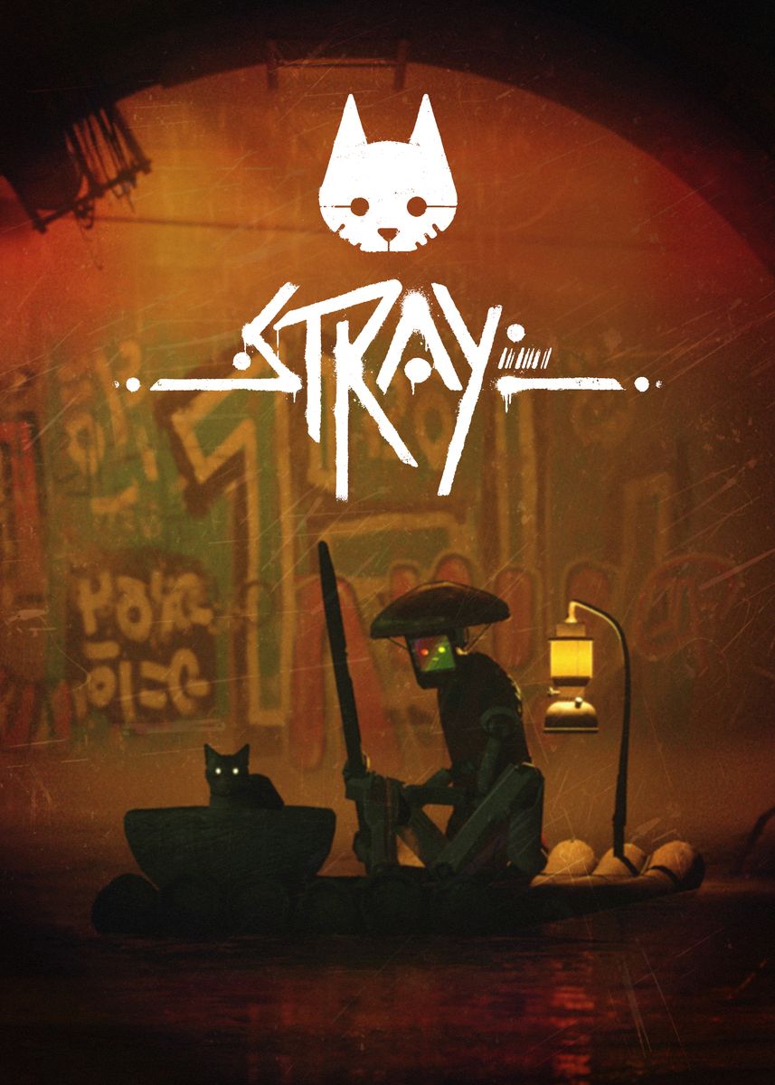 'Logo Momo and Cat' Poster, picture, metal print, paint by Stray | Displate