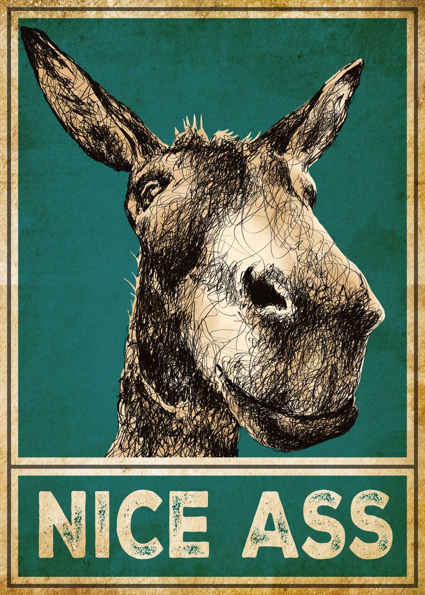 'Nice Ass in scribble' Poster, picture, metal print, paint by wise ...