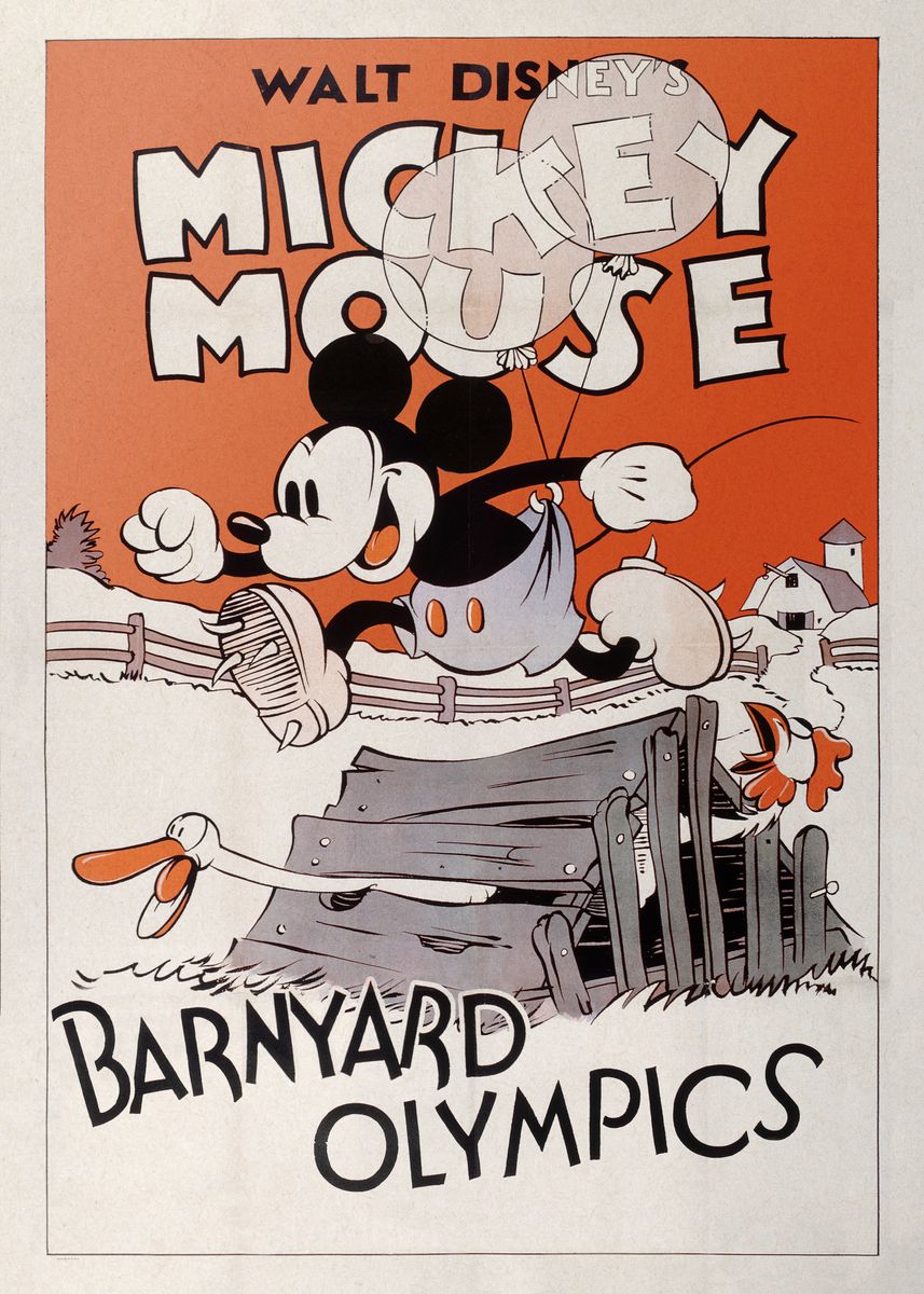 'Barnyard Olympics Mickey' Poster, picture, metal print, paint by ...
