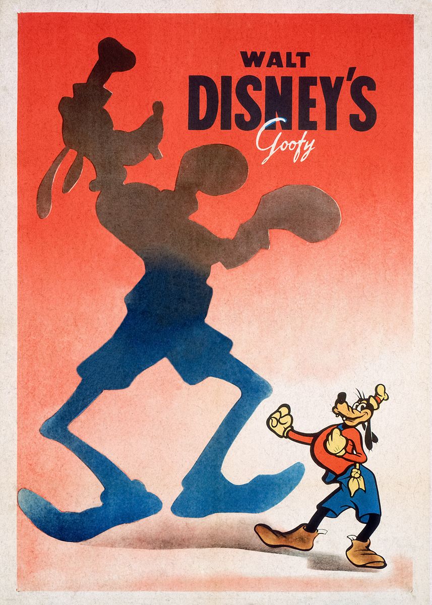 'Shadow Boxing Goofy' Poster, picture, metal print, paint by Mickey ...