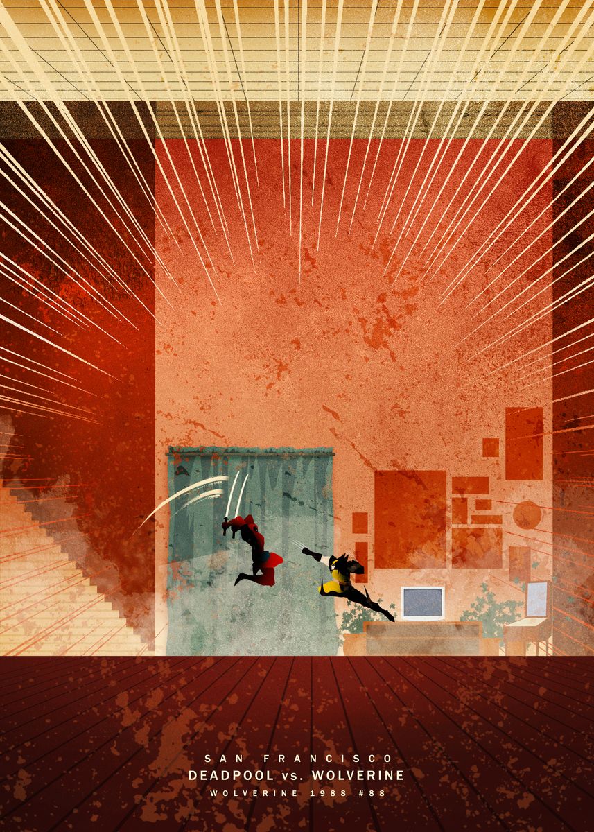 'Deadpool vs Wolverine' Poster, picture, metal print, paint by Marvel ...