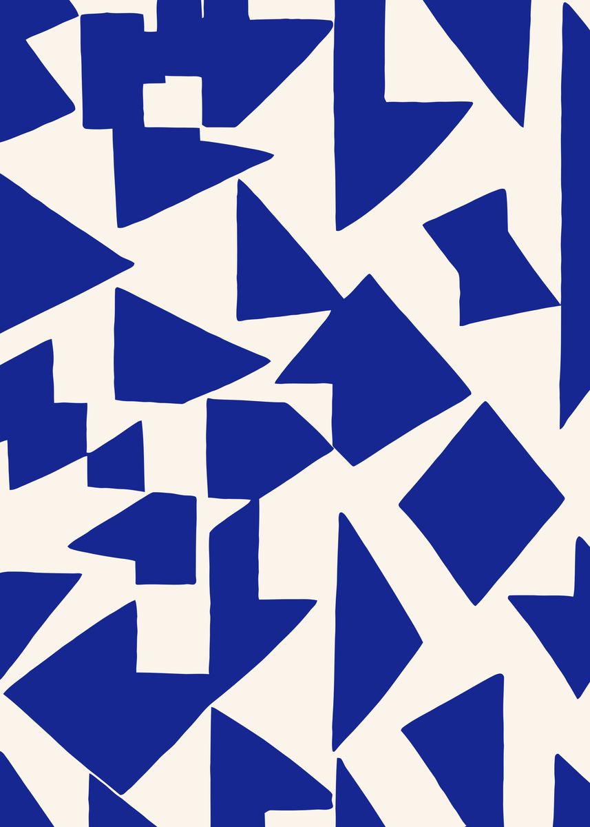 'Cobalt Blue Geometric' Poster, picture, metal print, paint by ...