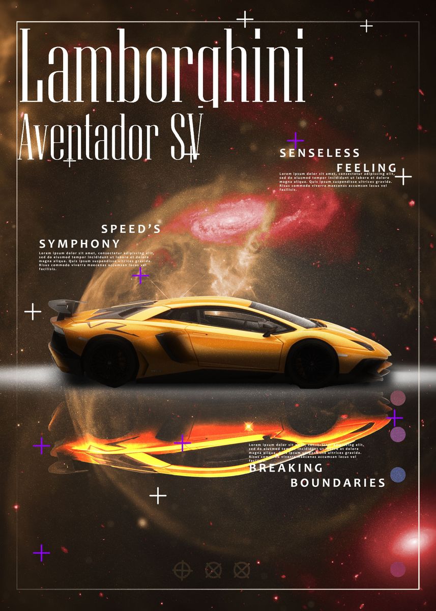 'Lamborghini SV Race Car' Poster, picture, metal print, paint by Vineet ...