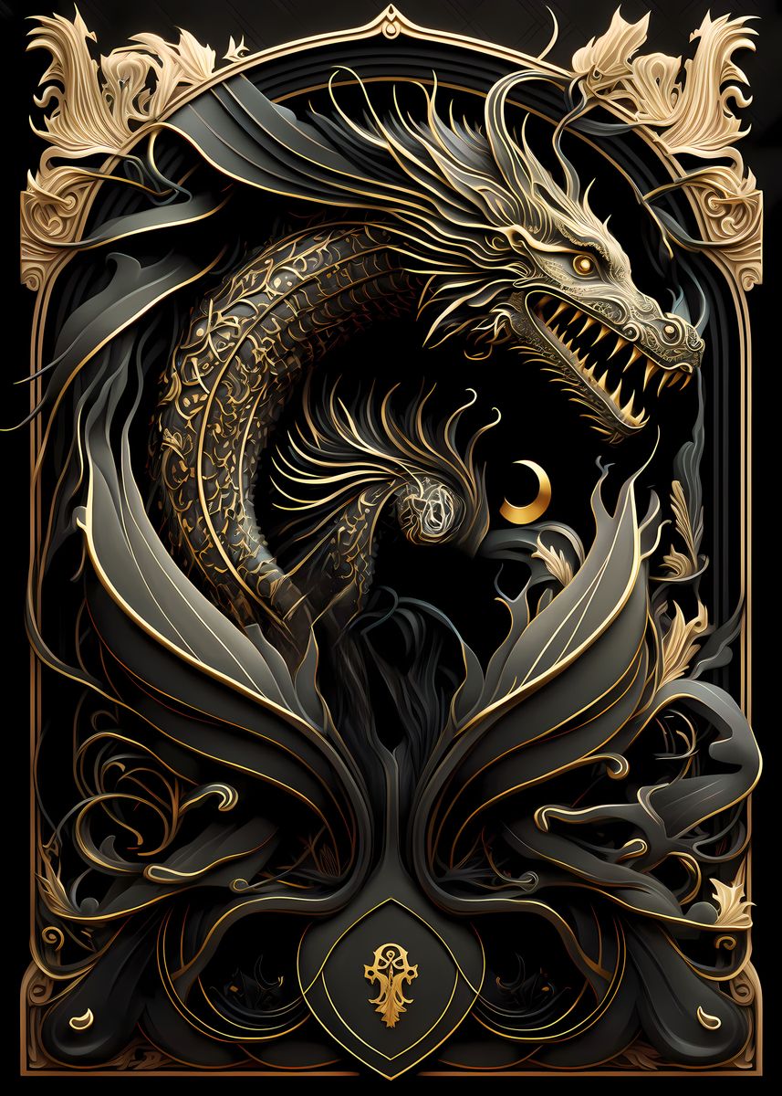 'Dragon of the Eclipse' Poster, picture, metal print, paint by Luong ...