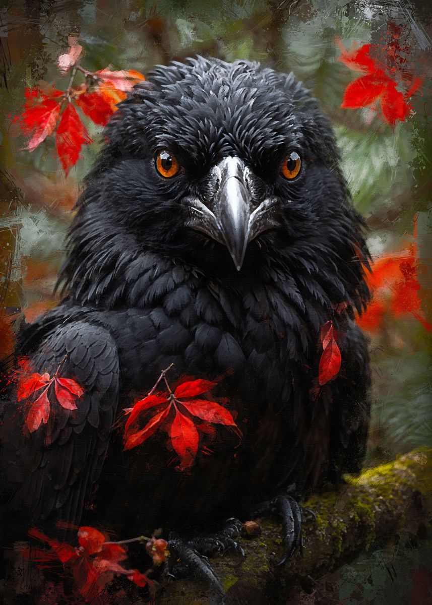 'Autumn Raven' Poster, picture, metal print, paint by FlyingBlade ...