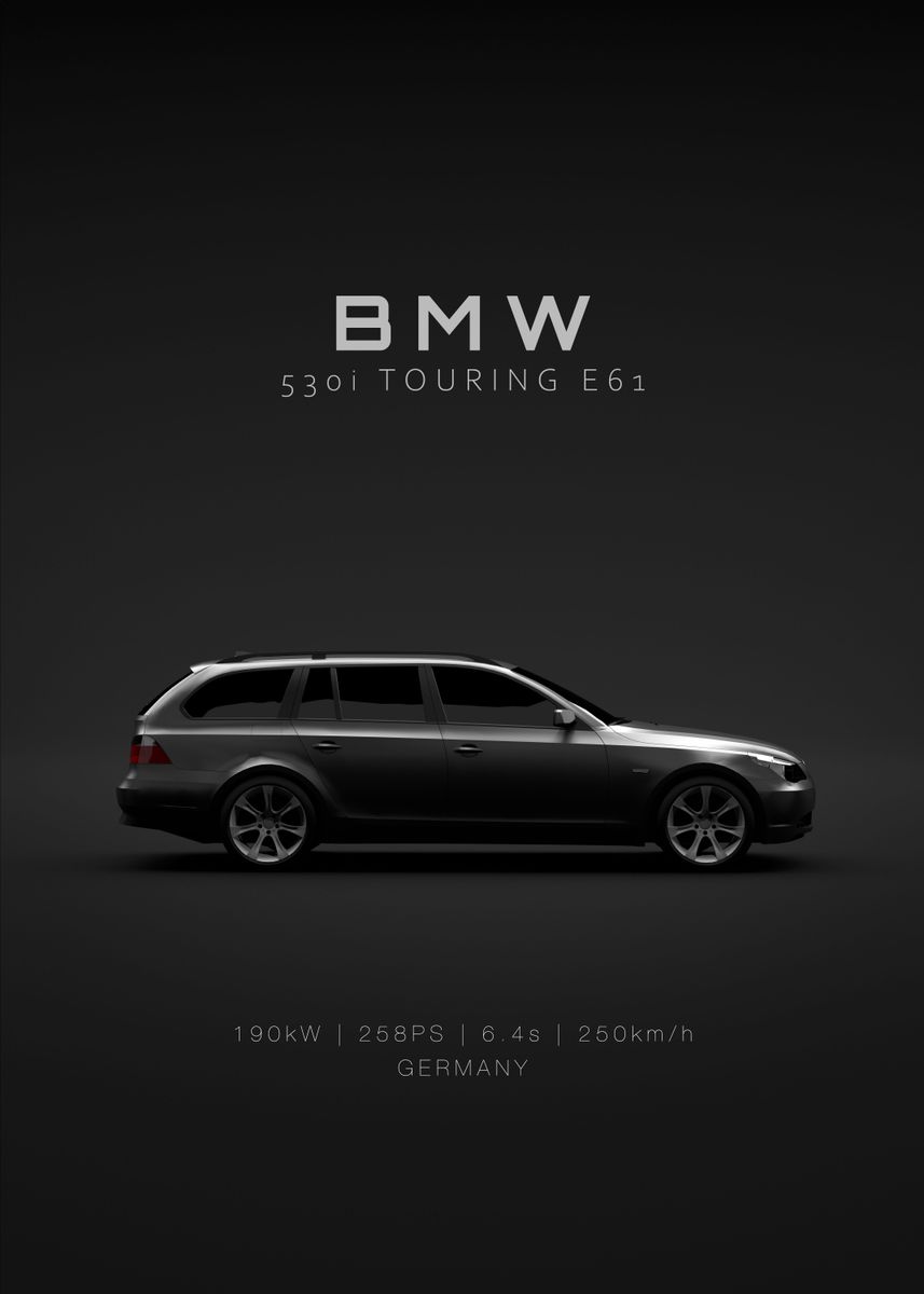 'BMW 5 Series E61 Touring ' Poster, picture, metal print, paint by 21 ...