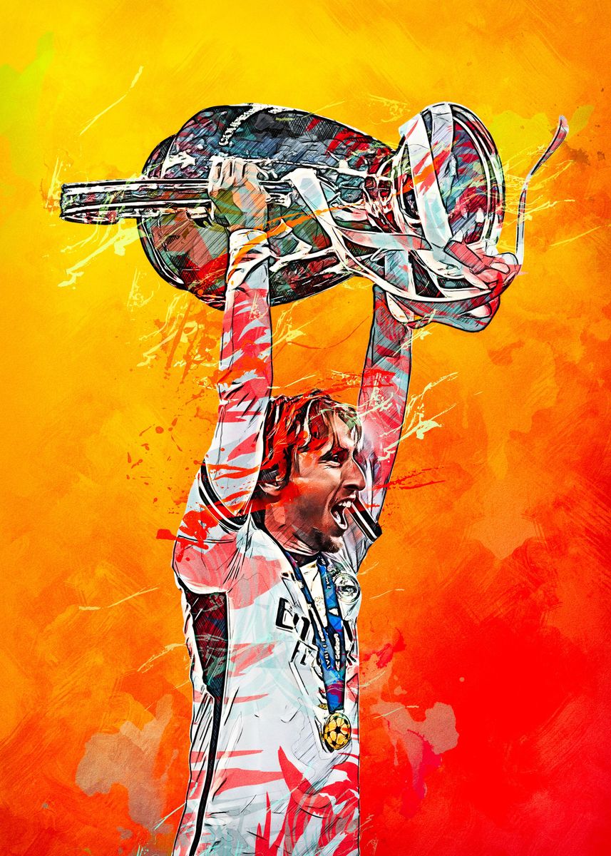 'Luka Modric' Poster, picture, metal print, paint by Nguyen Thi Thu ...