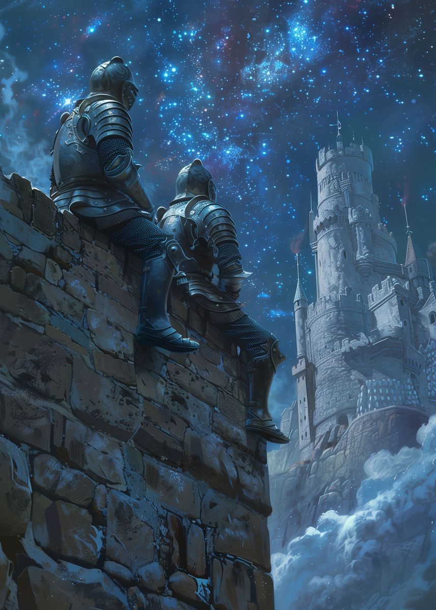 'two knight in the night' Poster, picture, metal print, paint by OMEGA ...