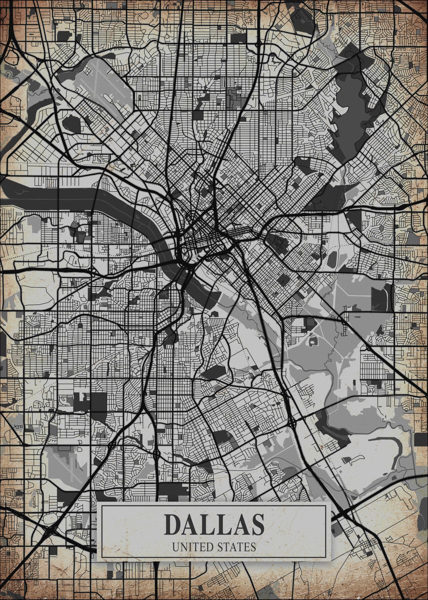 'Dallas United States Map' Poster, picture, metal print, paint by Artbe ...