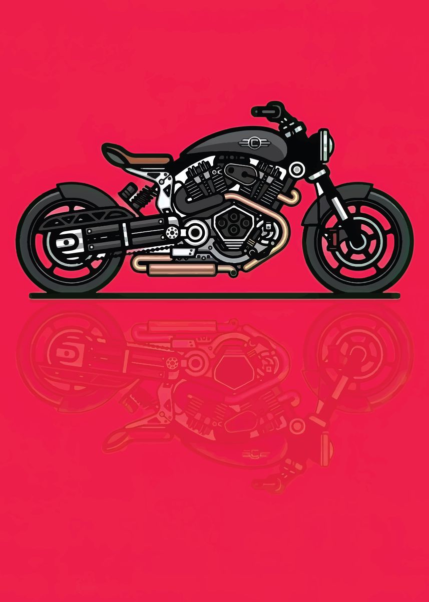 'AESTHETIC MOTORCYCLE ART' Poster, picture, metal print, paint by Kilua ...