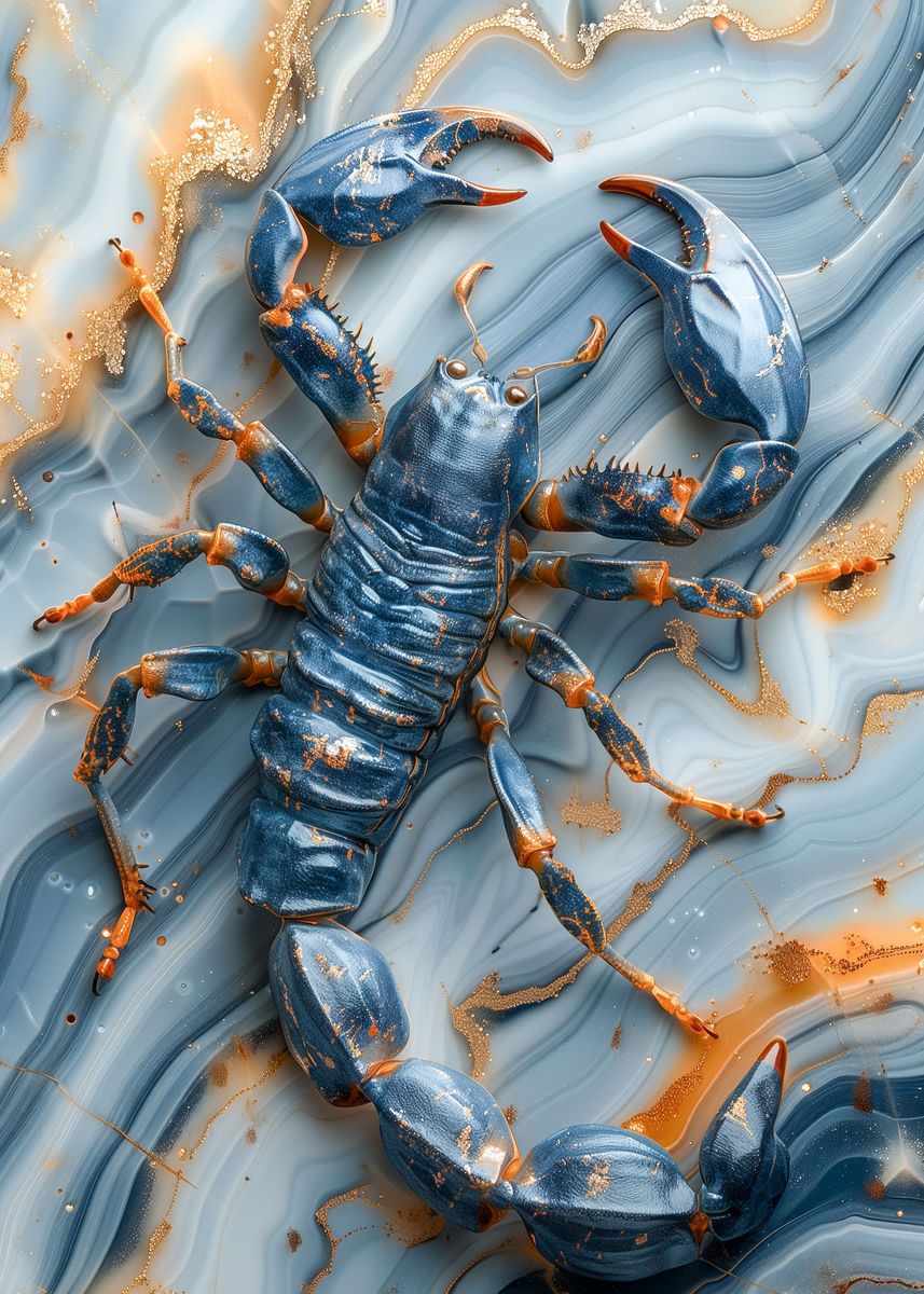 'Saphire Scorpion' Poster, picture, metal print, paint by Steffen ...