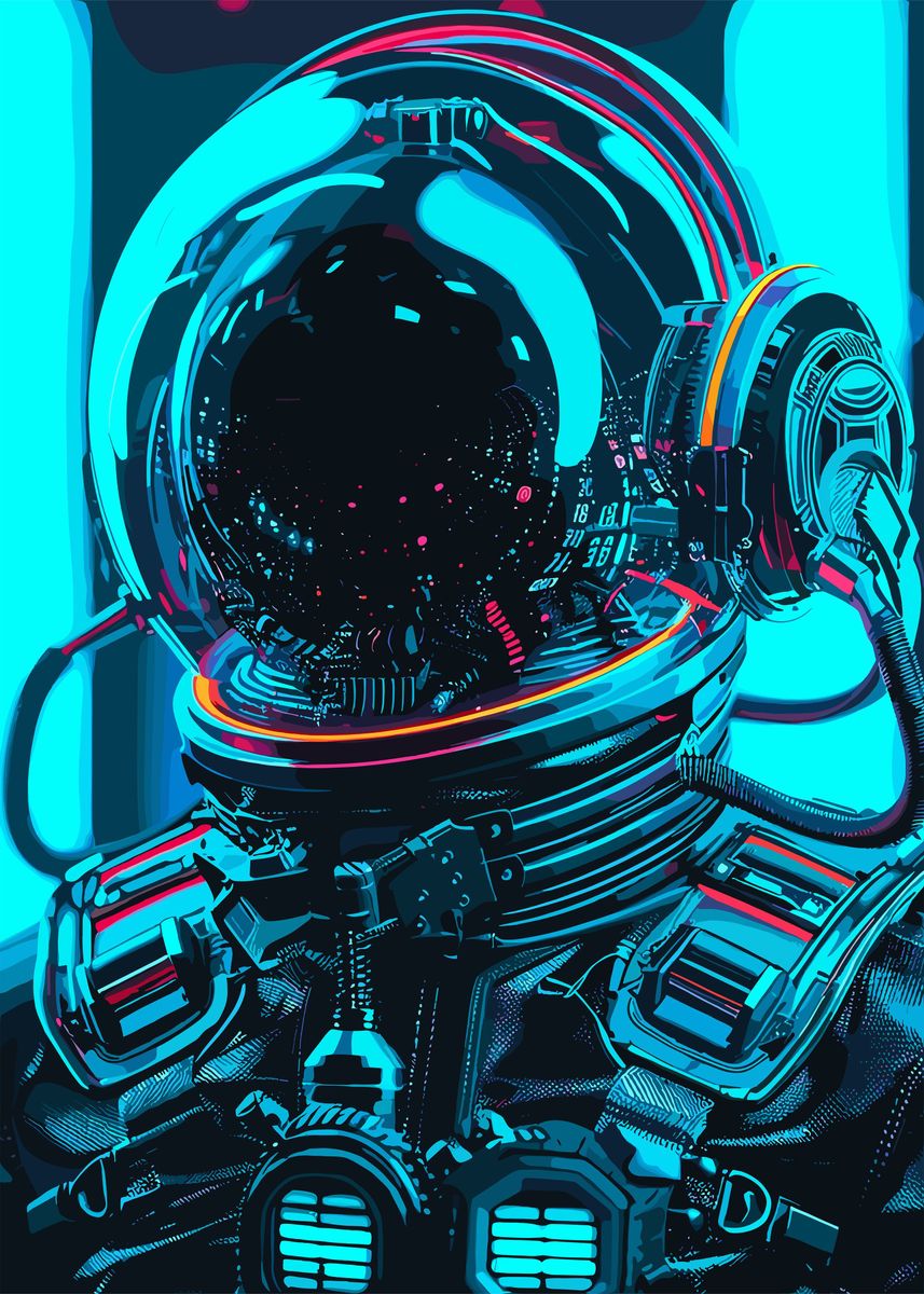 'Astronaut Blue Modern' Poster, picture, metal print, paint by Erick ...