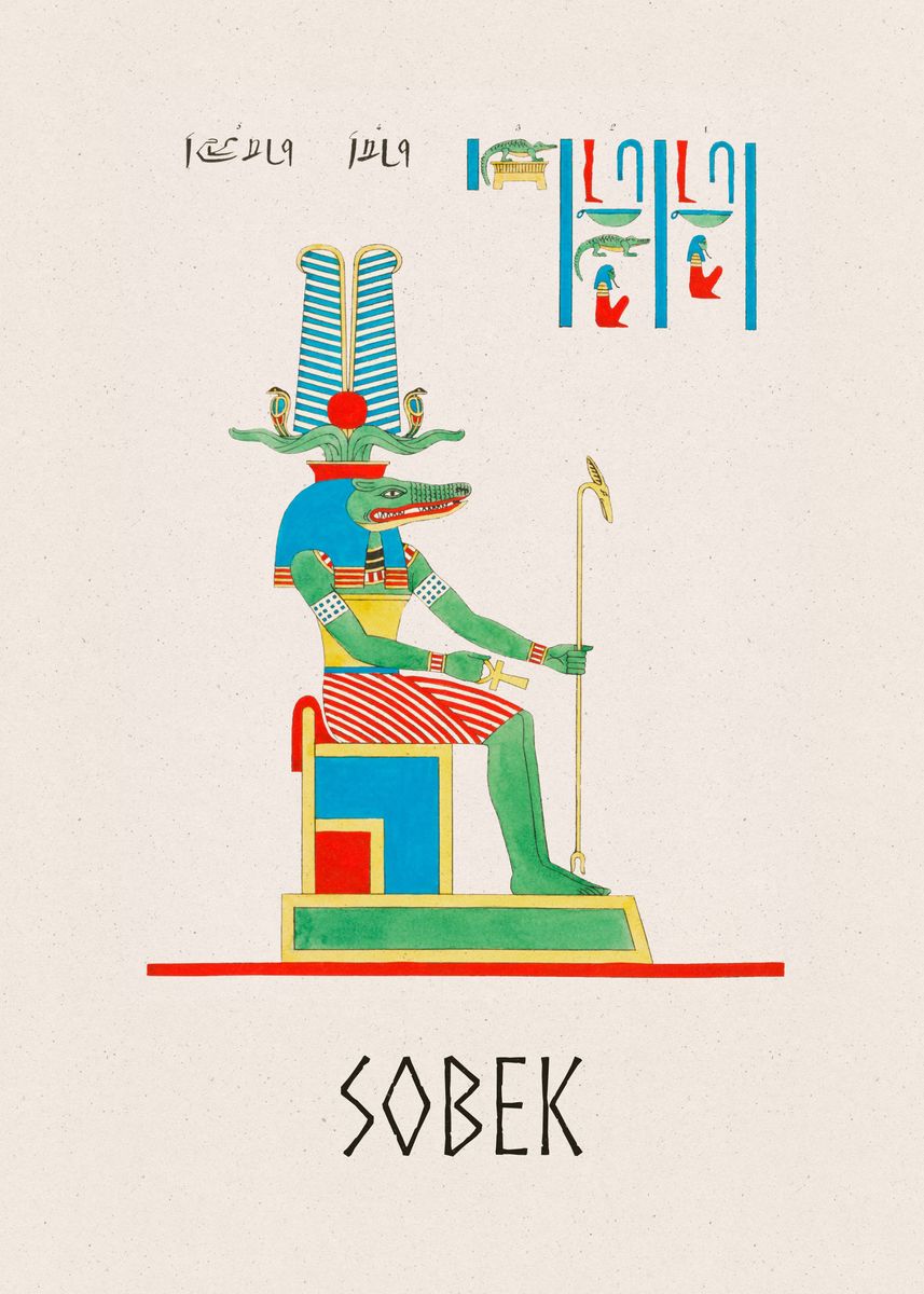 'Sobek lord of Crocodiles ' Poster, picture, metal print, paint by ...
