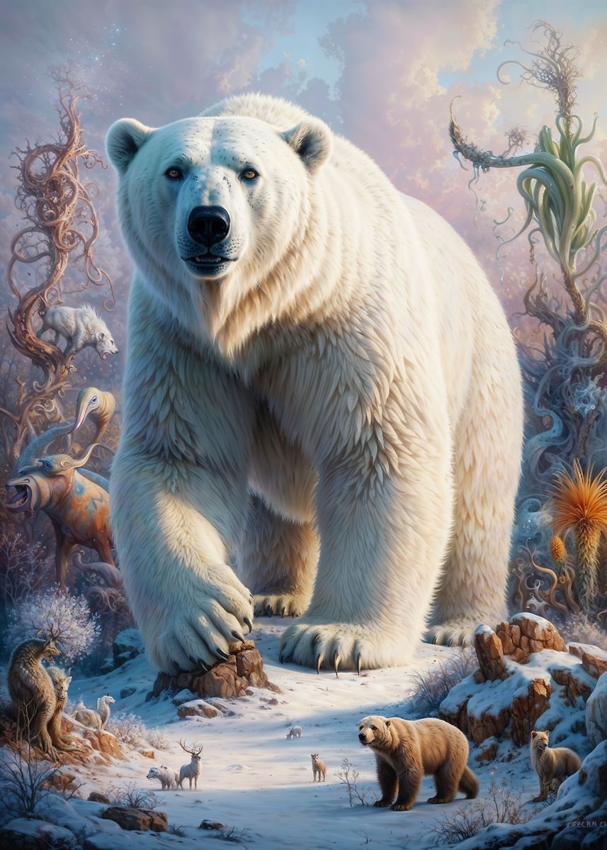 'Polar Bear Ice King' Poster, picture, metal print, paint by Mudge ...
