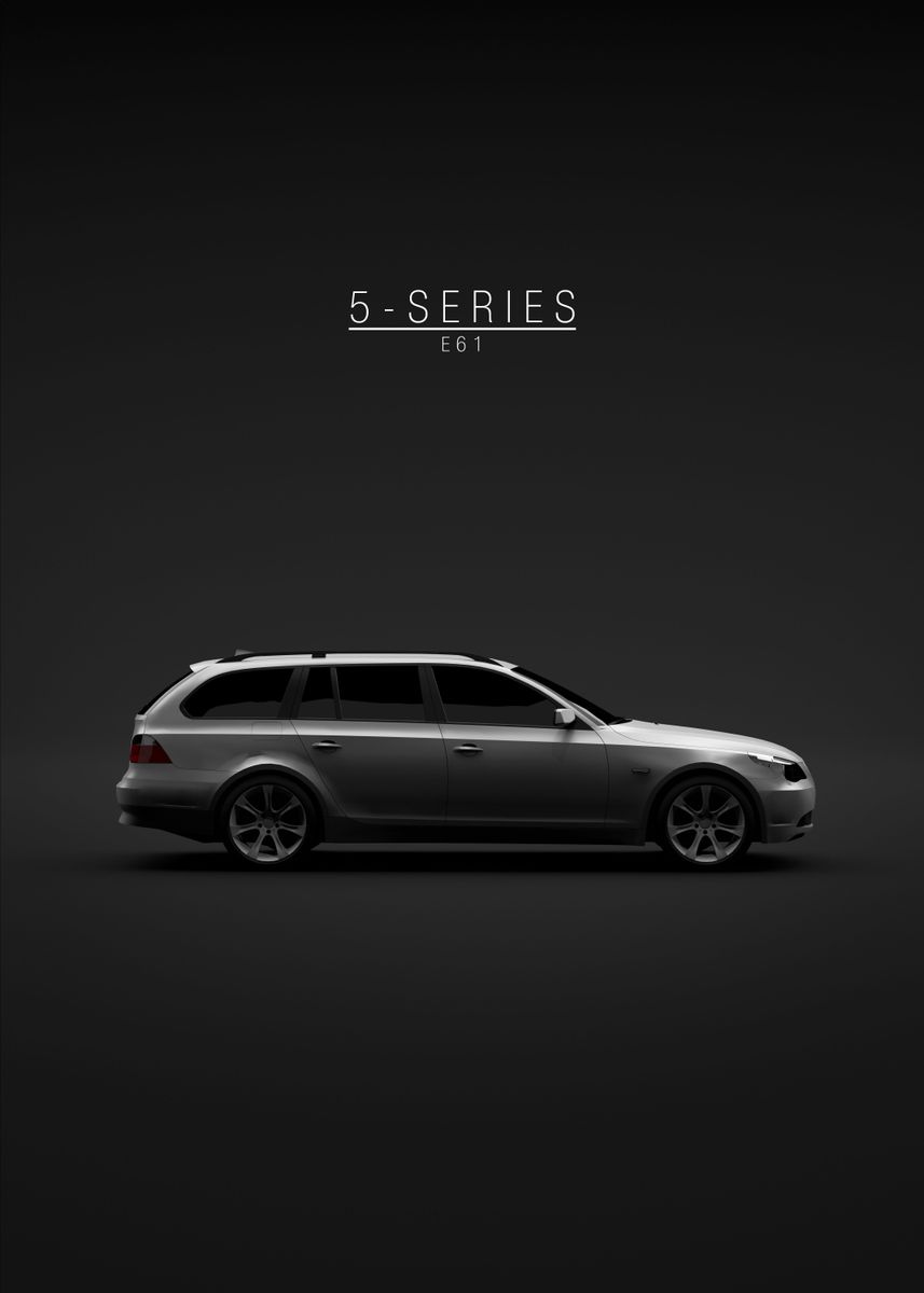 '5 Series E61 Touring Grey' Poster, picture, metal print, paint by 21 ...