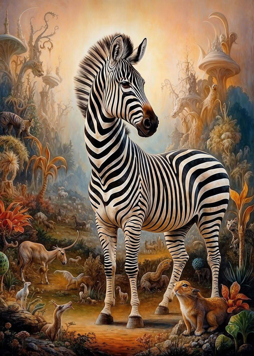'Surreal Mystical Zebra' Poster, picture, metal print, paint by Mudge ...