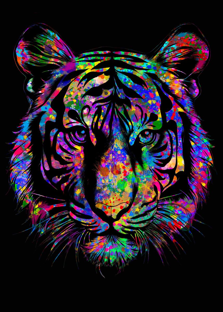 'Tiger ' Poster, picture, metal print, paint by Yahya Art | Displate