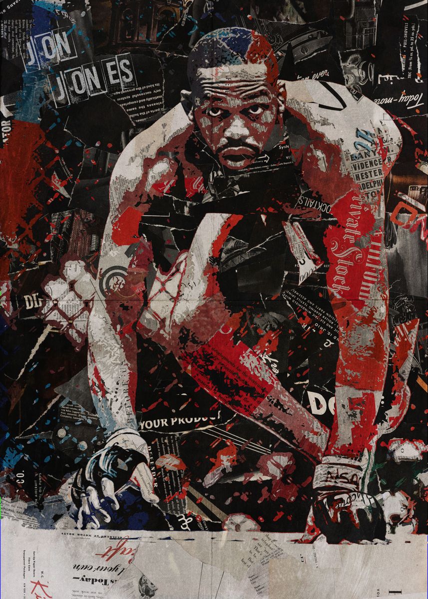 'Collage Jon Jones' Poster, picture, metal print, paint by moose | Displate