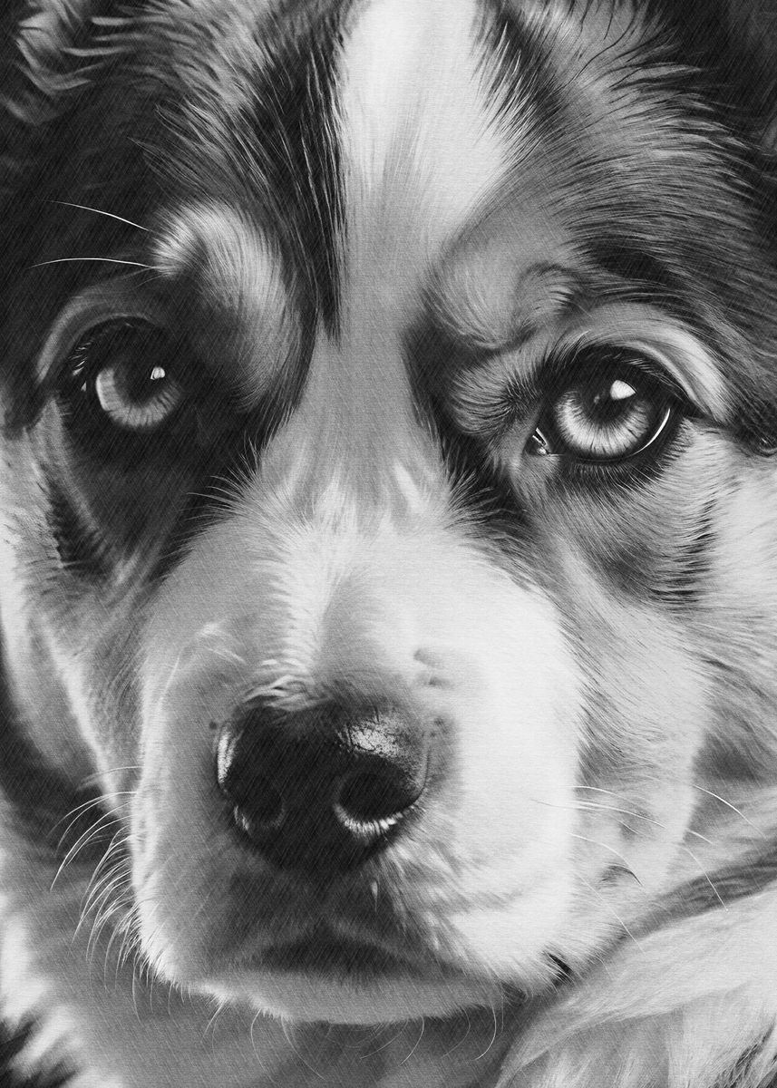 'Face dog' Poster, picture, metal print, paint by ipart id | Displate