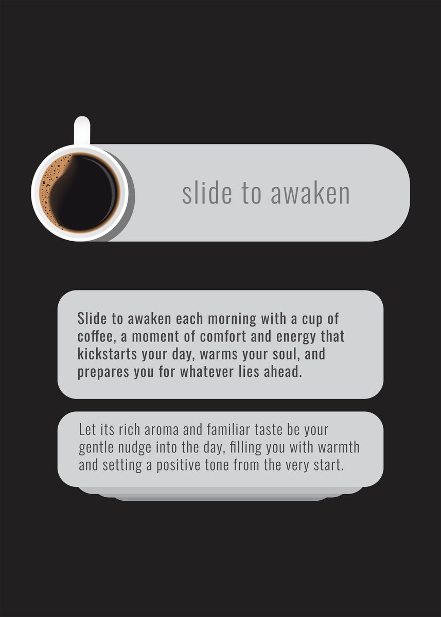 'Coffee Mug Slide Unlock' Poster, picture, metal print, paint by ...